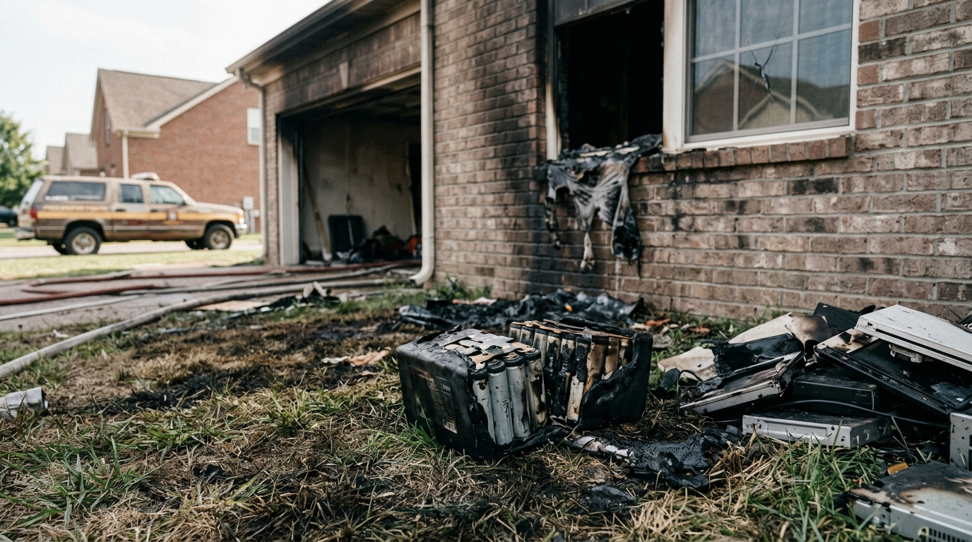 Lithium battery fire nearly destroys Spring Hill home